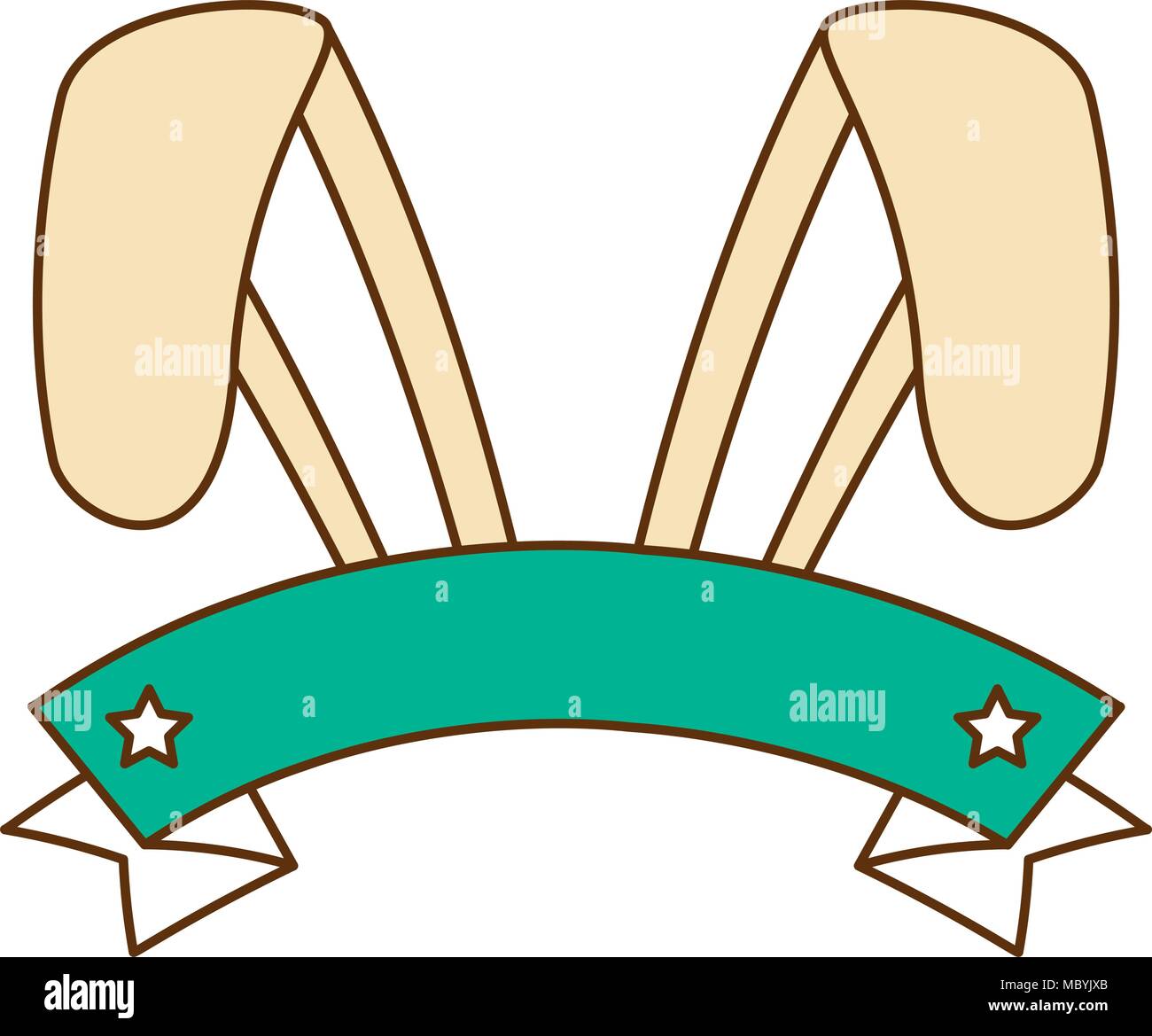 rabbit ears with ribbon easter celebration Stock Vector Image & Art - Alamy
