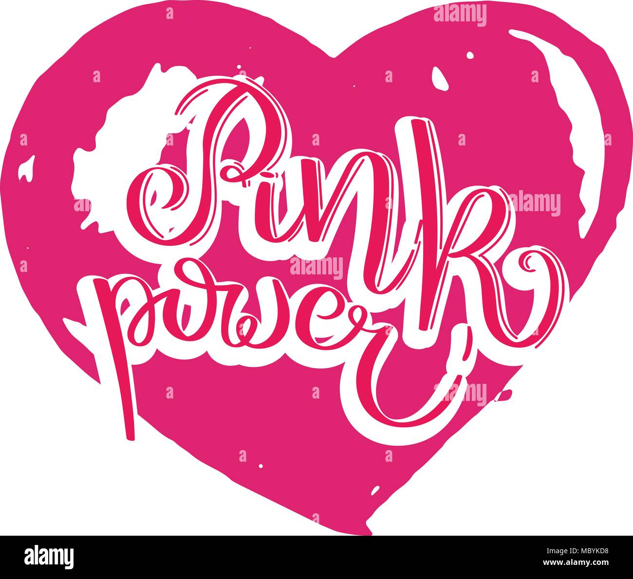 Pink power. Hand drawn motivation quote. Creative vector typography ...