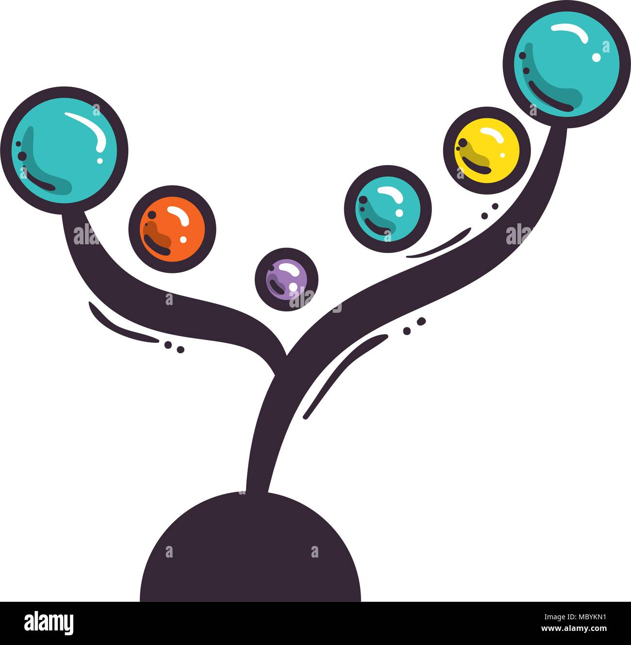 tree branch with balls decorative Stock Vector Image & Art - Alamy