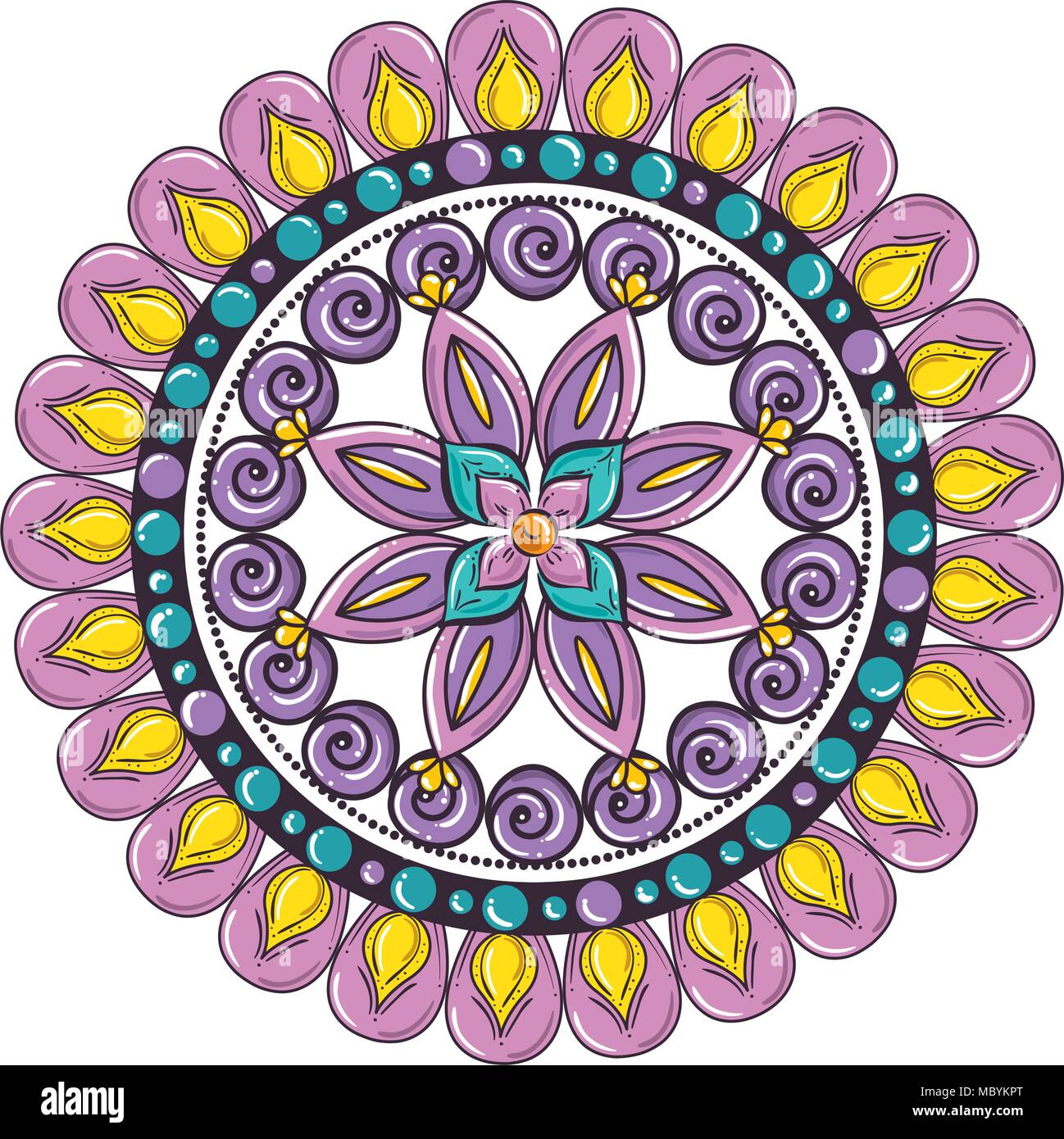 colorful and circular mandala Stock Vector Image & Art - Alamy