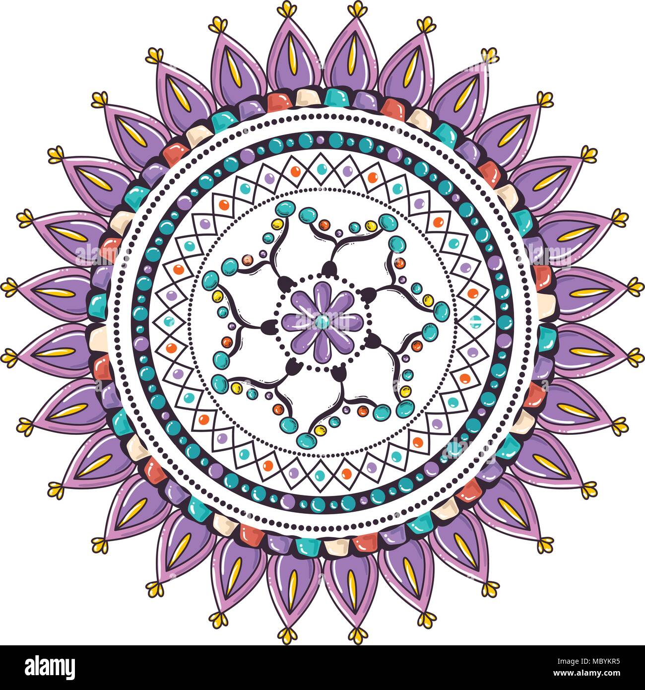 colorful and circular mandala Stock Vector Image & Art - Alamy