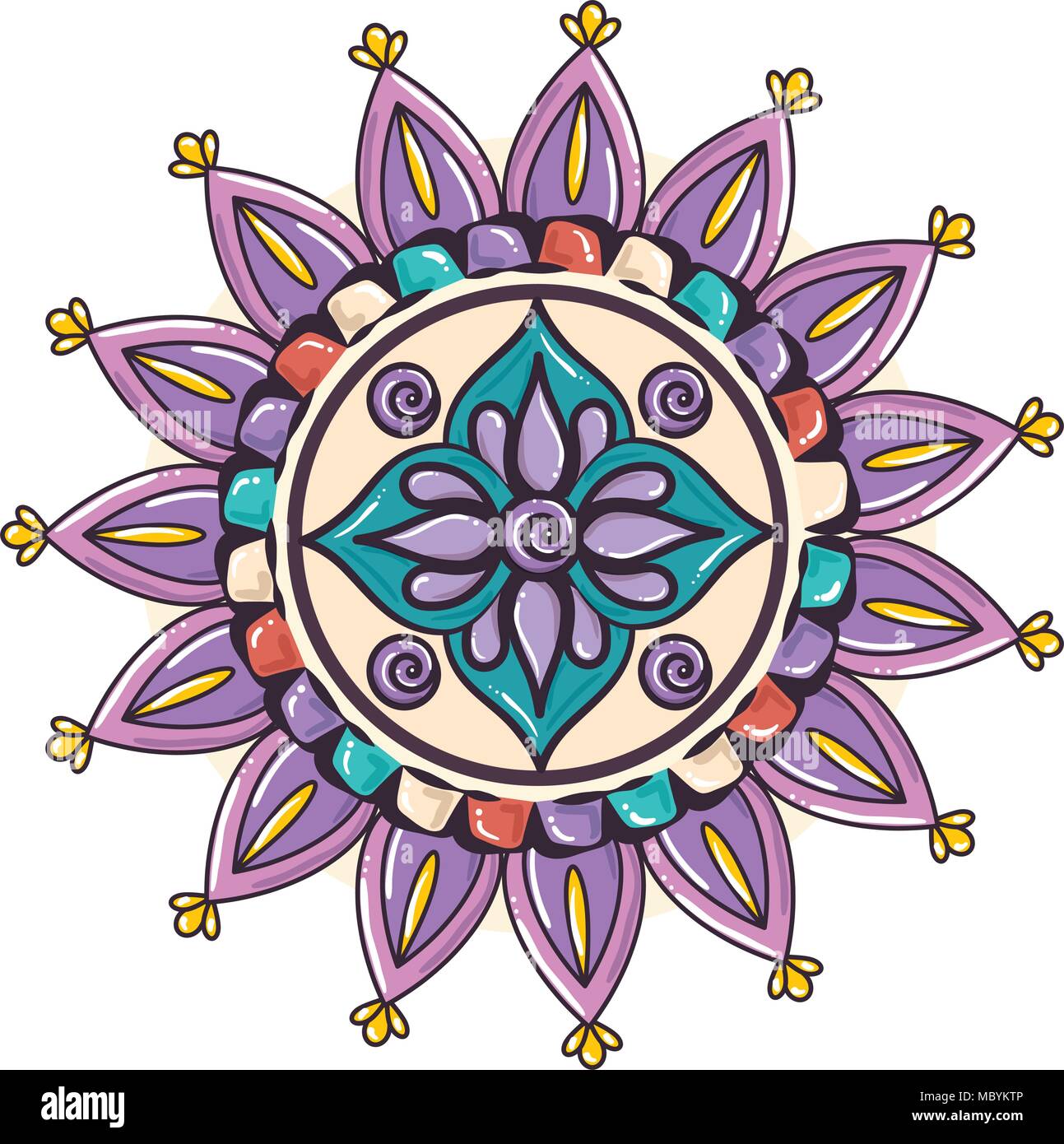colorful and circular mandala Stock Vector Image & Art - Alamy