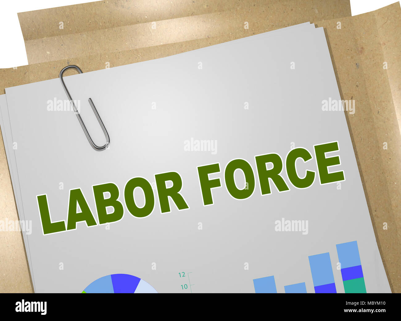 3D illustration of LABOR FORCE title on business document Stock Photo ...