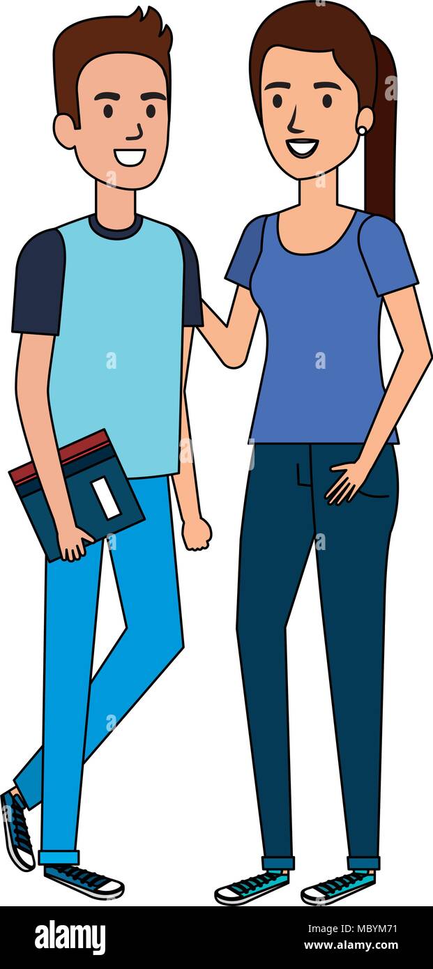 couple of students characters Stock Vector Image & Art - Alamy
