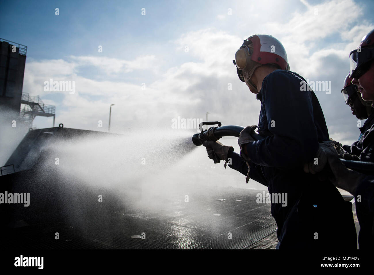DIEGO (April 3, 2018) Airman Tianming Yang, assigned to the amphibious ...