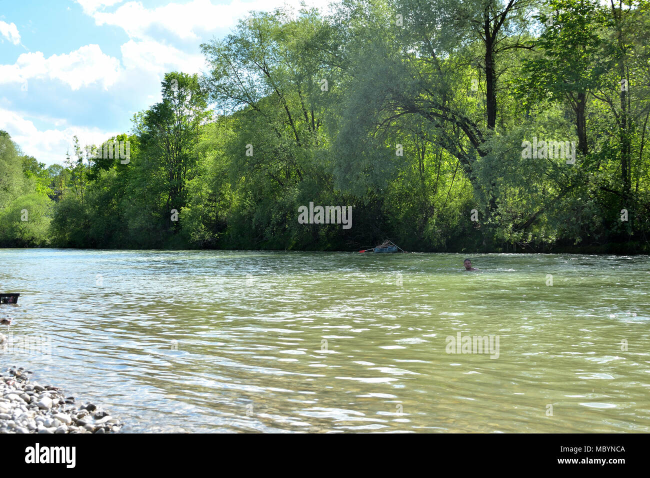 swim in the Isar Stock Photo - Alamy