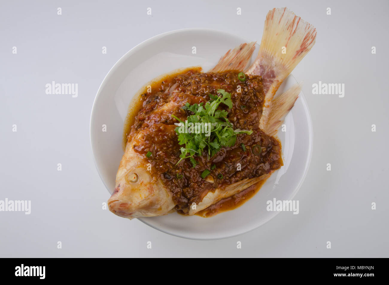 fish. steamed fish chinese style Stock Photo - Alamy