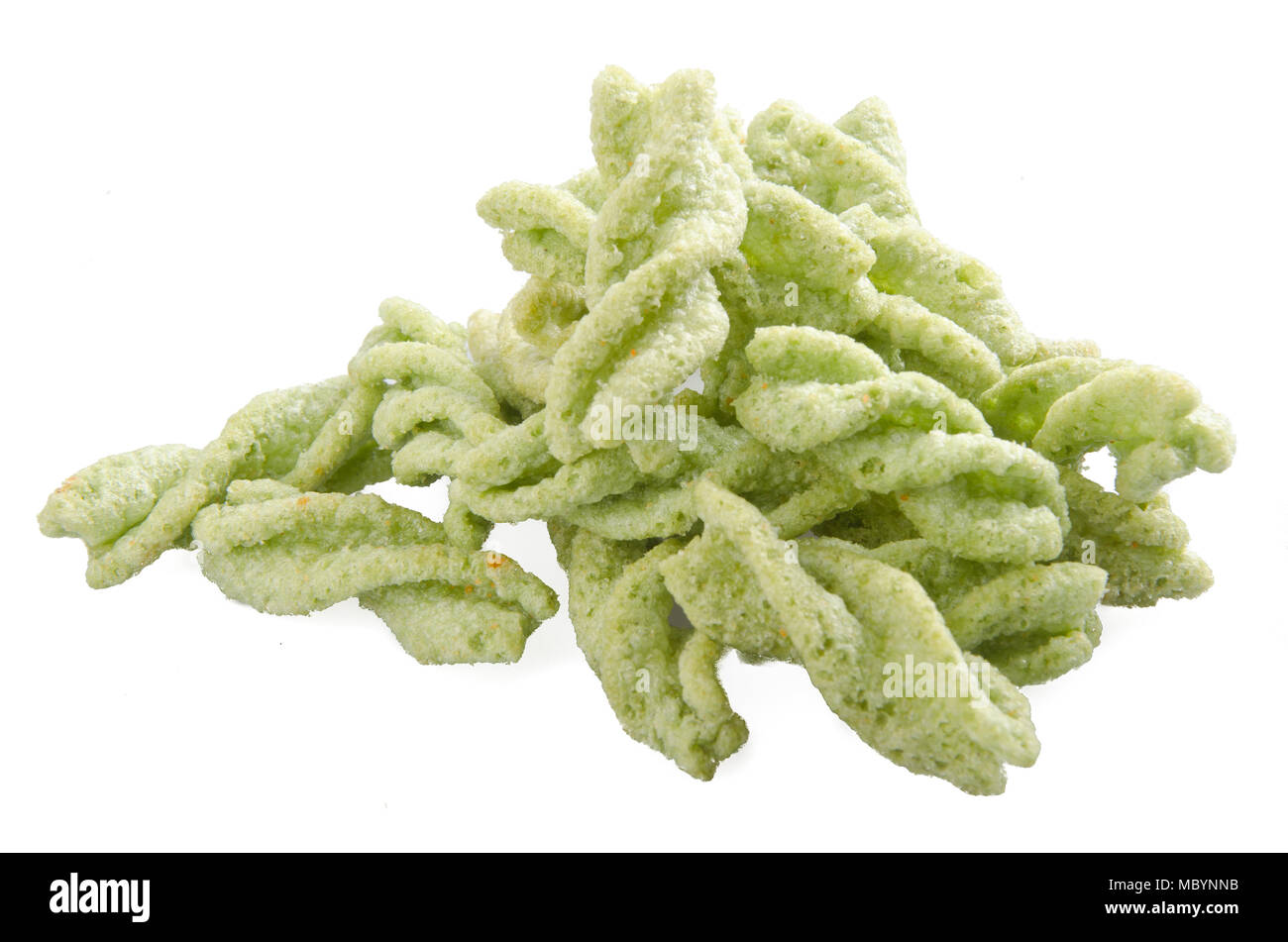 Junk food, green peas snack on a background Stock Photo - Alamy