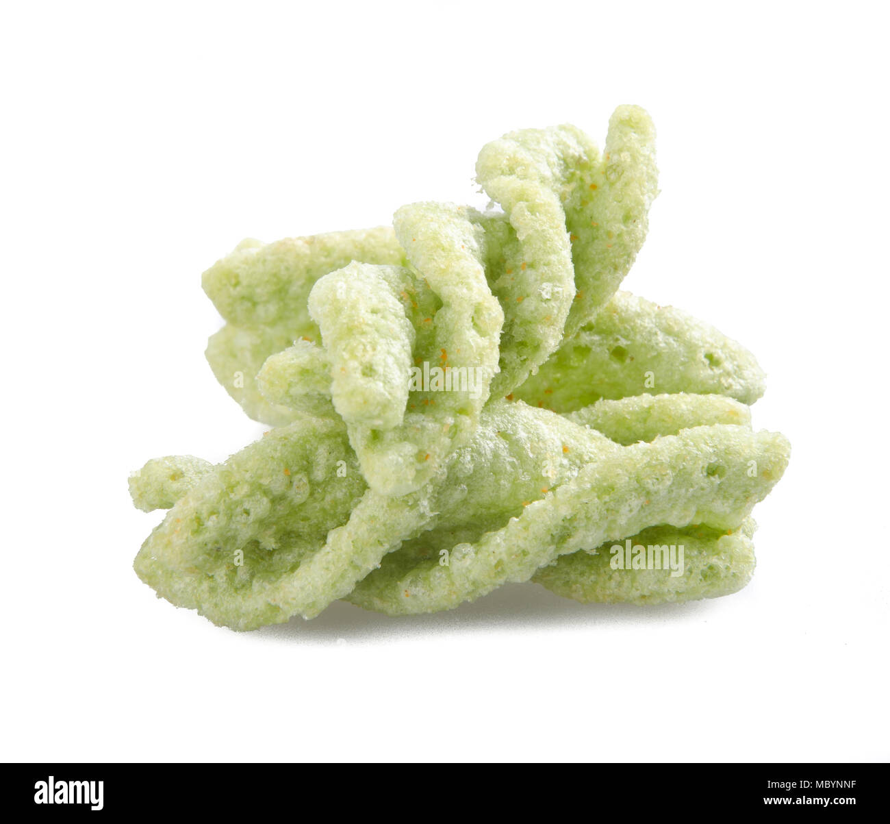 Junk food, green peas snack on a background Stock Photo - Alamy