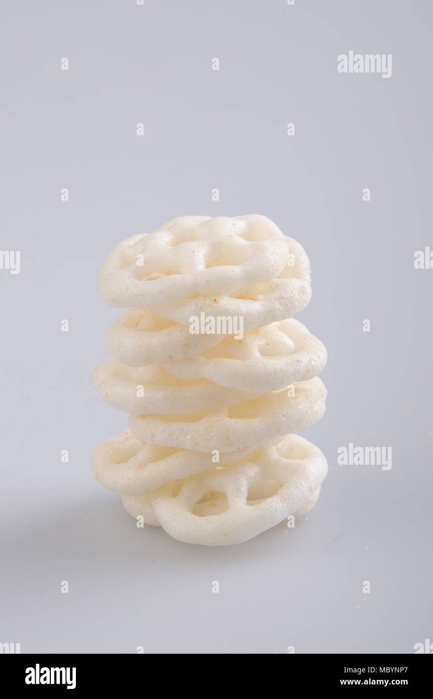 Junk food, potato ring on a background Stock Photo - Alamy