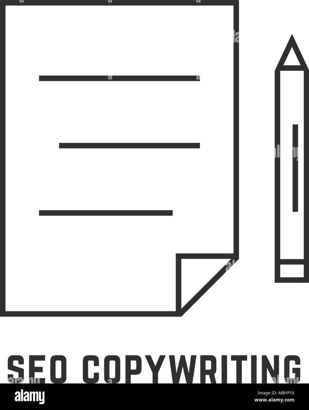seo copywriting with thin line document Stock Vector Image & Art - Alamy