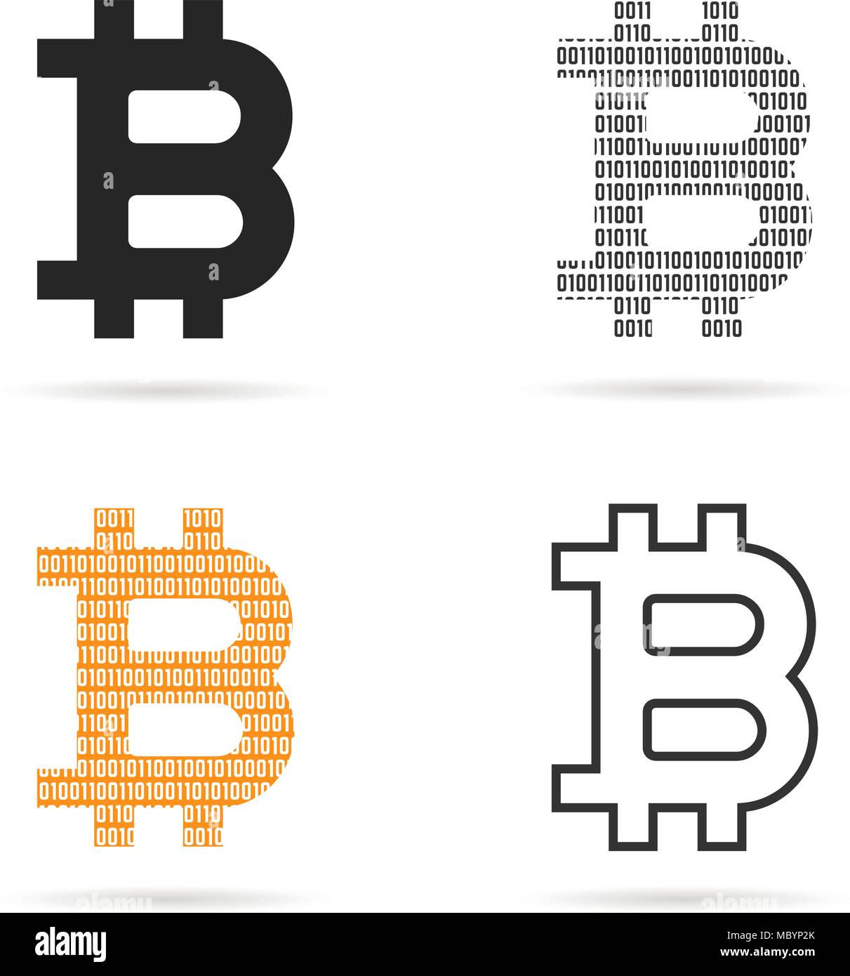 simple set of bitcoin logo with shadow Stock Vector Image & Art - Alamy