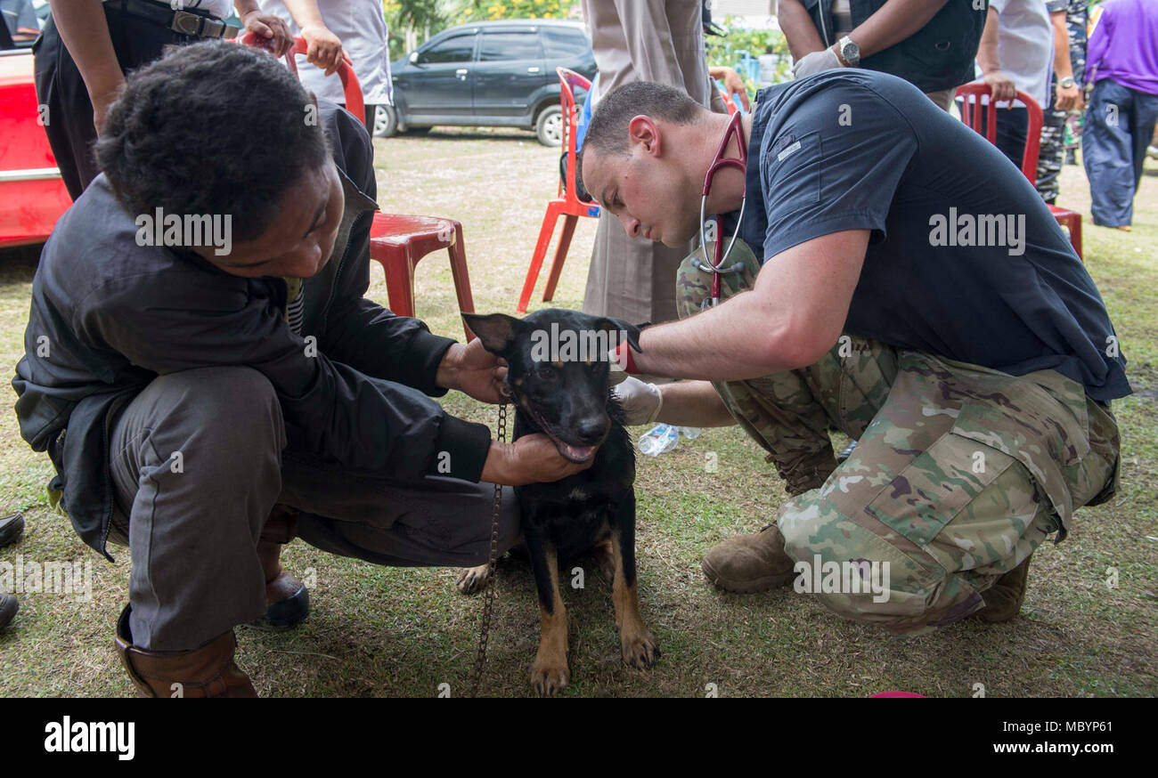 Indonesia (April 4, 2018) Army Capt. Samuel Smith (right), from ...