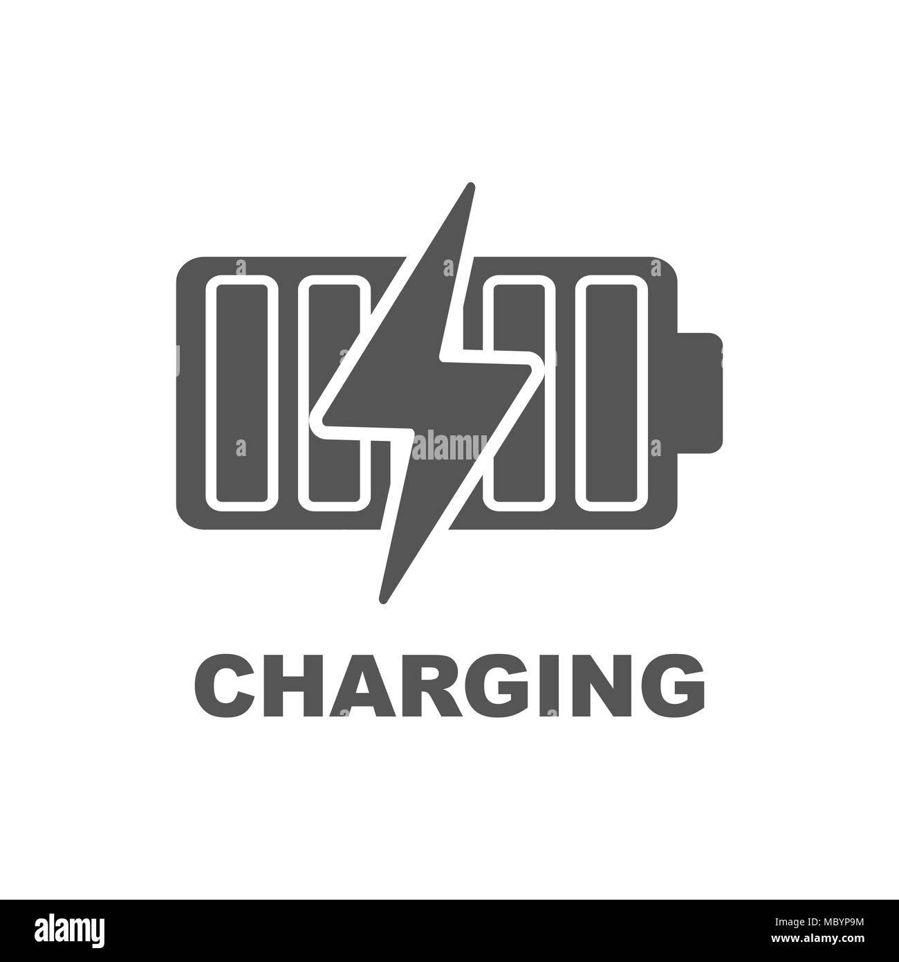 Battery charging symbol sign Black and White Stock Photos & Images - Alamy