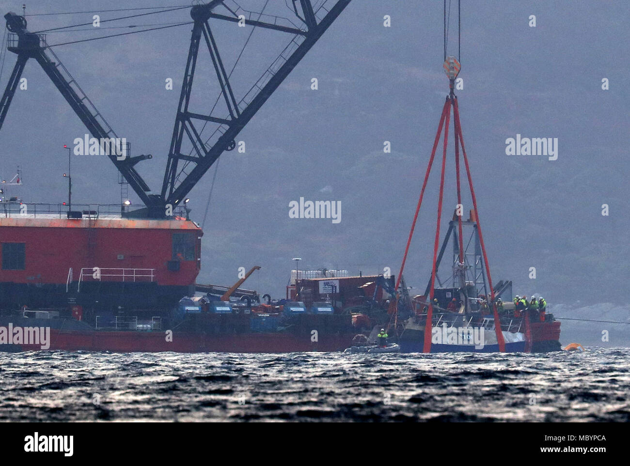 The nancy glen fishing trawler sits alongside hi-res stock photography ...
