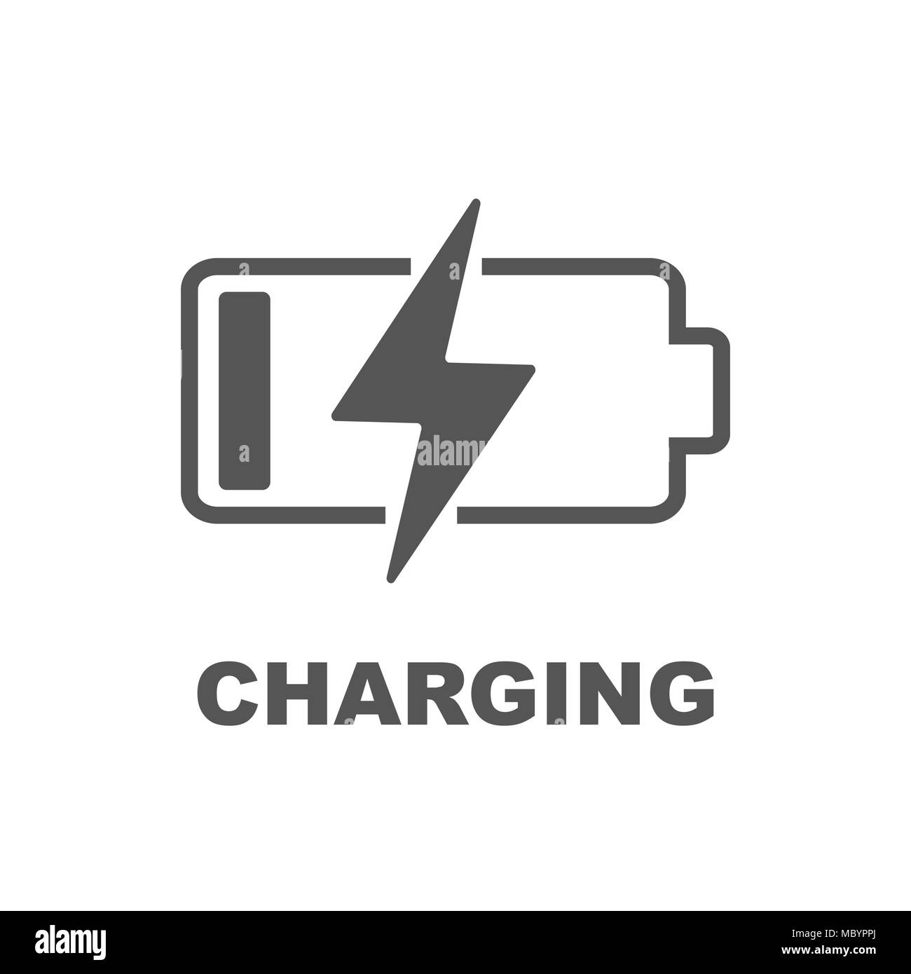 Battery charging symbol sign Black and White Stock Photos & Images - Alamy
