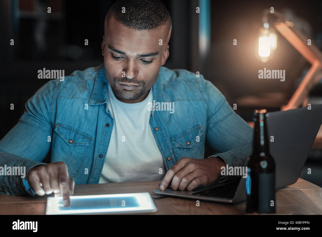 Focused IT guy developing software Stock Photo - Alamy