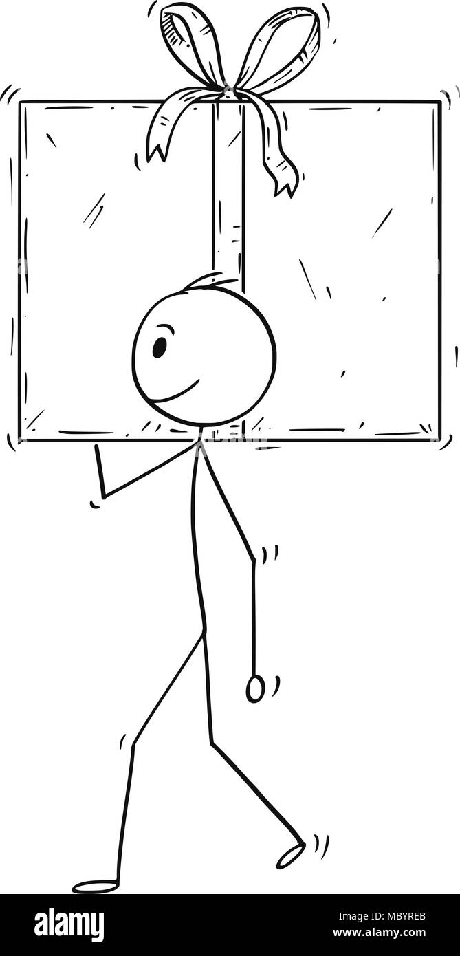 Cartoon birthday present Black and White Stock Photos & Images - Alamy