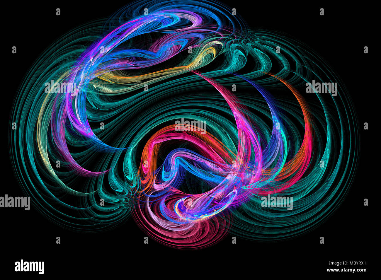 Fractal image of colorful lines forming a vortex motion Stock Photo - Alamy