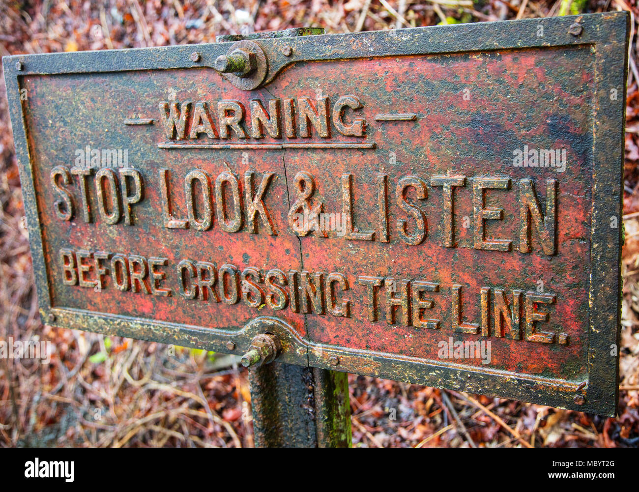 Railway warning signs hi-res stock photography and images - Alamy