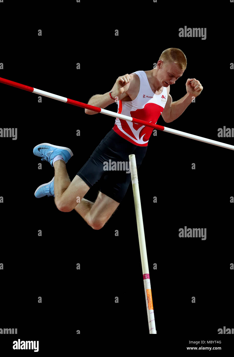 England's Adam Hague competes in the Men's Pole Vault Final at the ...
