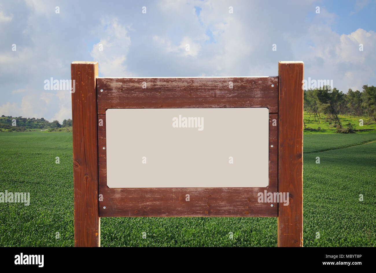 Landscape wooden signboard hi-res stock photography and images - Alamy