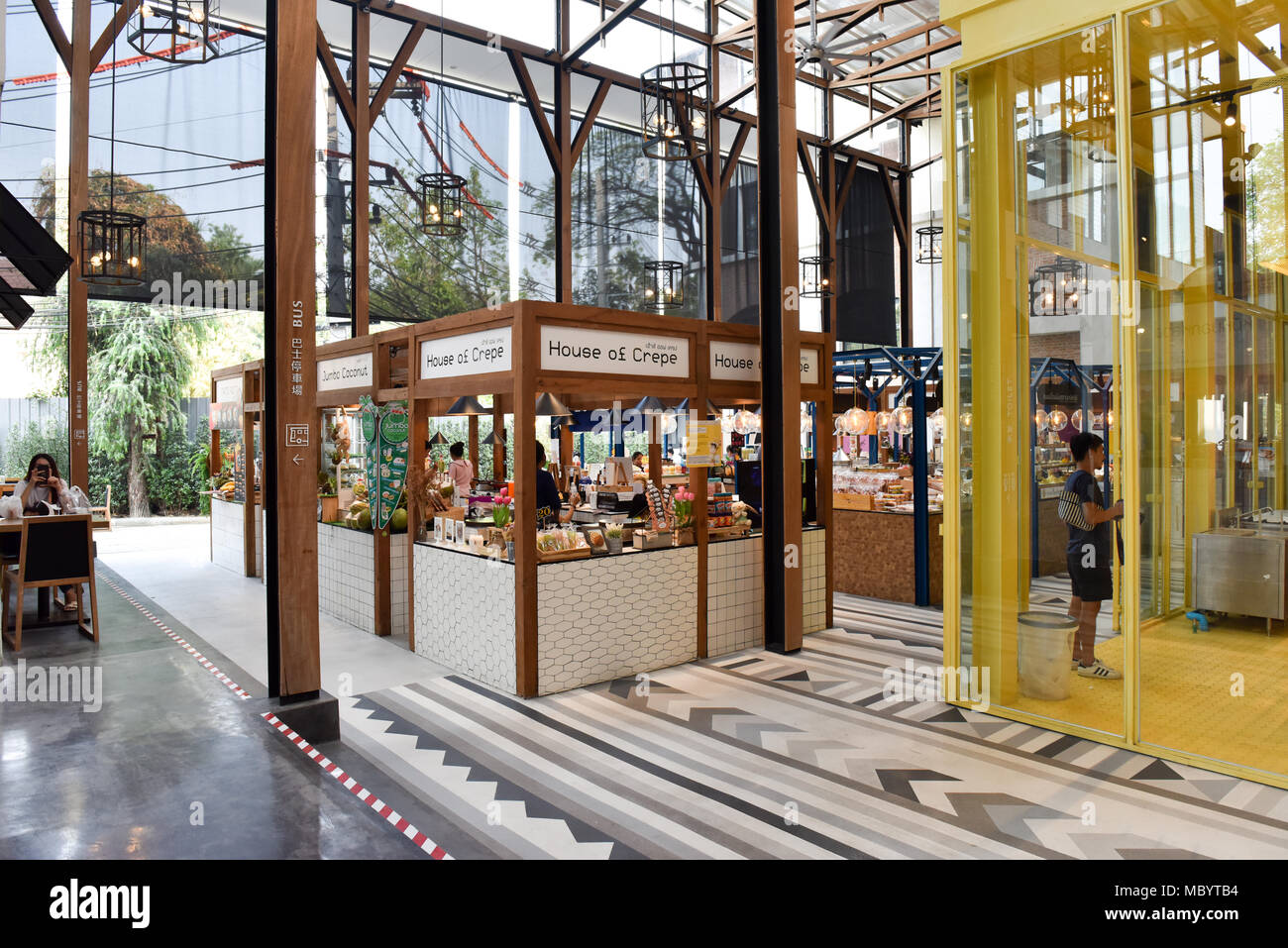 Food vendors at One Nimman new Shopping Mall , Chiang Mai Stock Photo ...