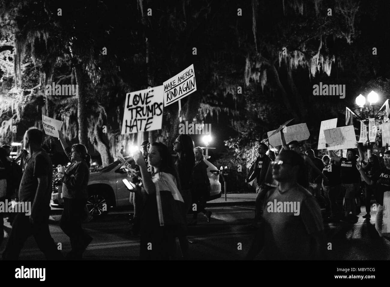 Anti-Trump Peaceful Protest in Downtown Orlando (2016 Stock Photo - Alamy