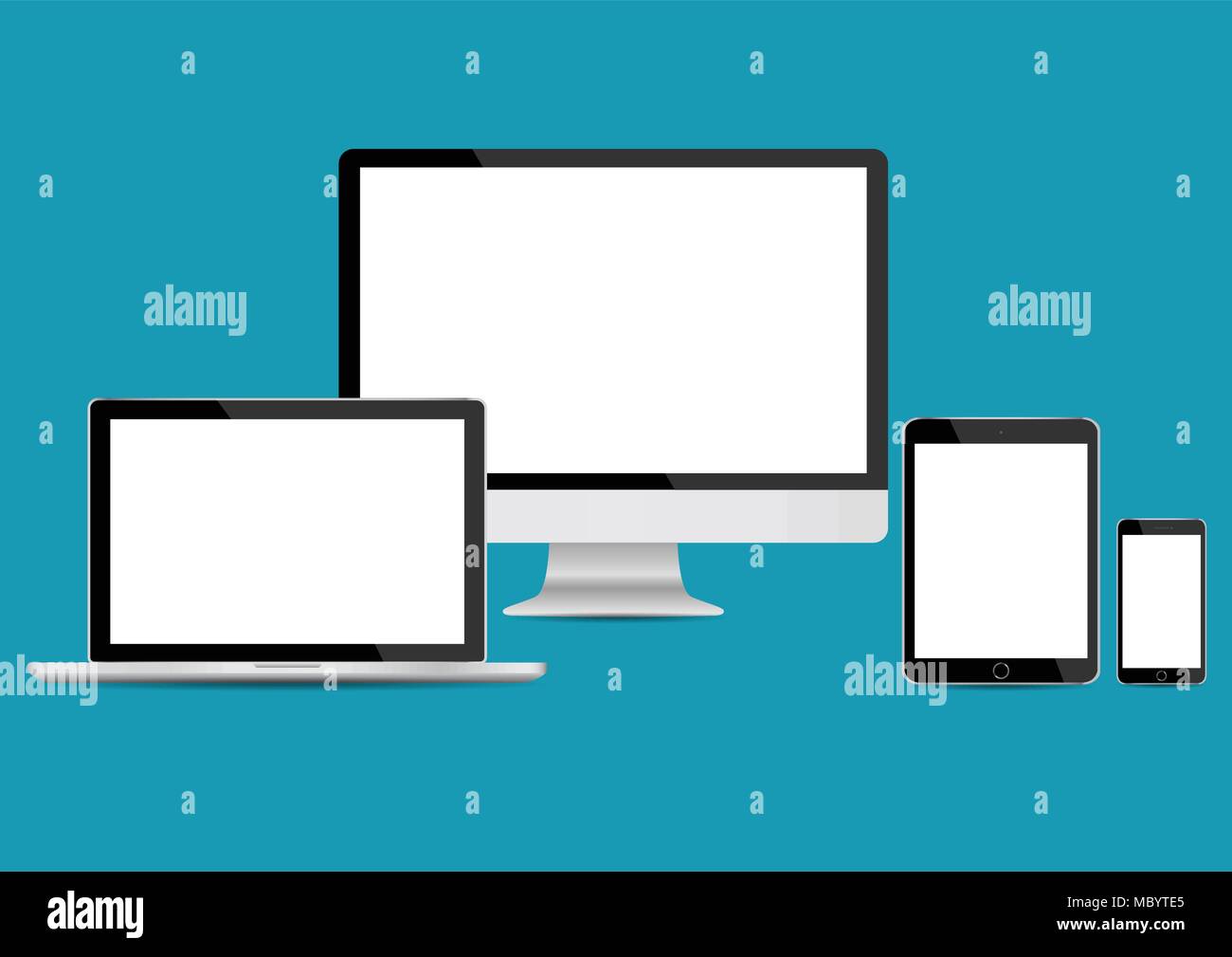 Mockup gadget and device: smartphones, tablets, laptops and computer ...