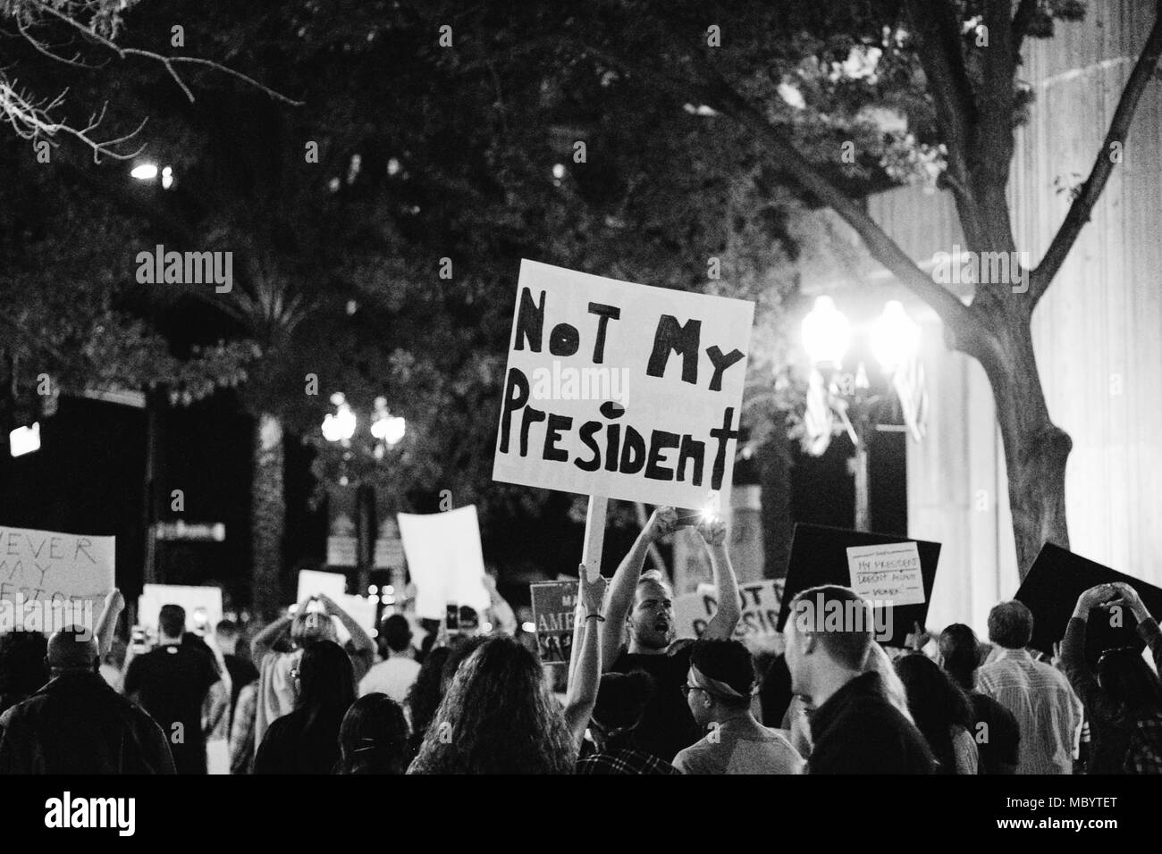 Anti-Trump Peaceful Protest in Downtown Orlando (2016 Stock Photo - Alamy
