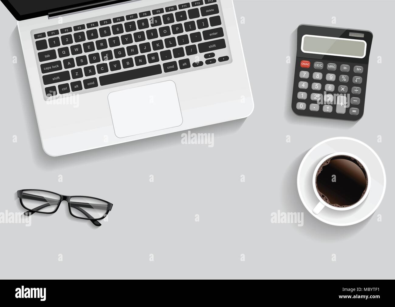 Top view laptop business Stock Vector Images - Alamy