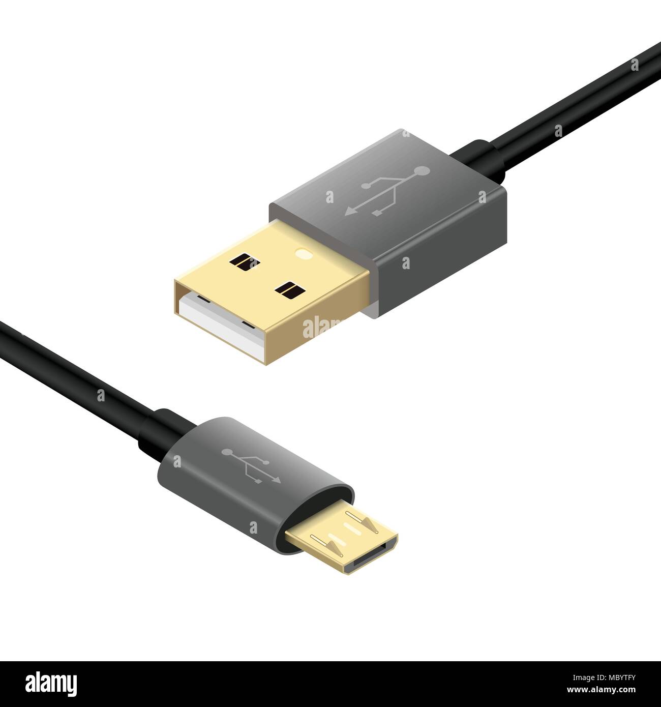 Gold computer connectors Stock Vector Images - Alamy