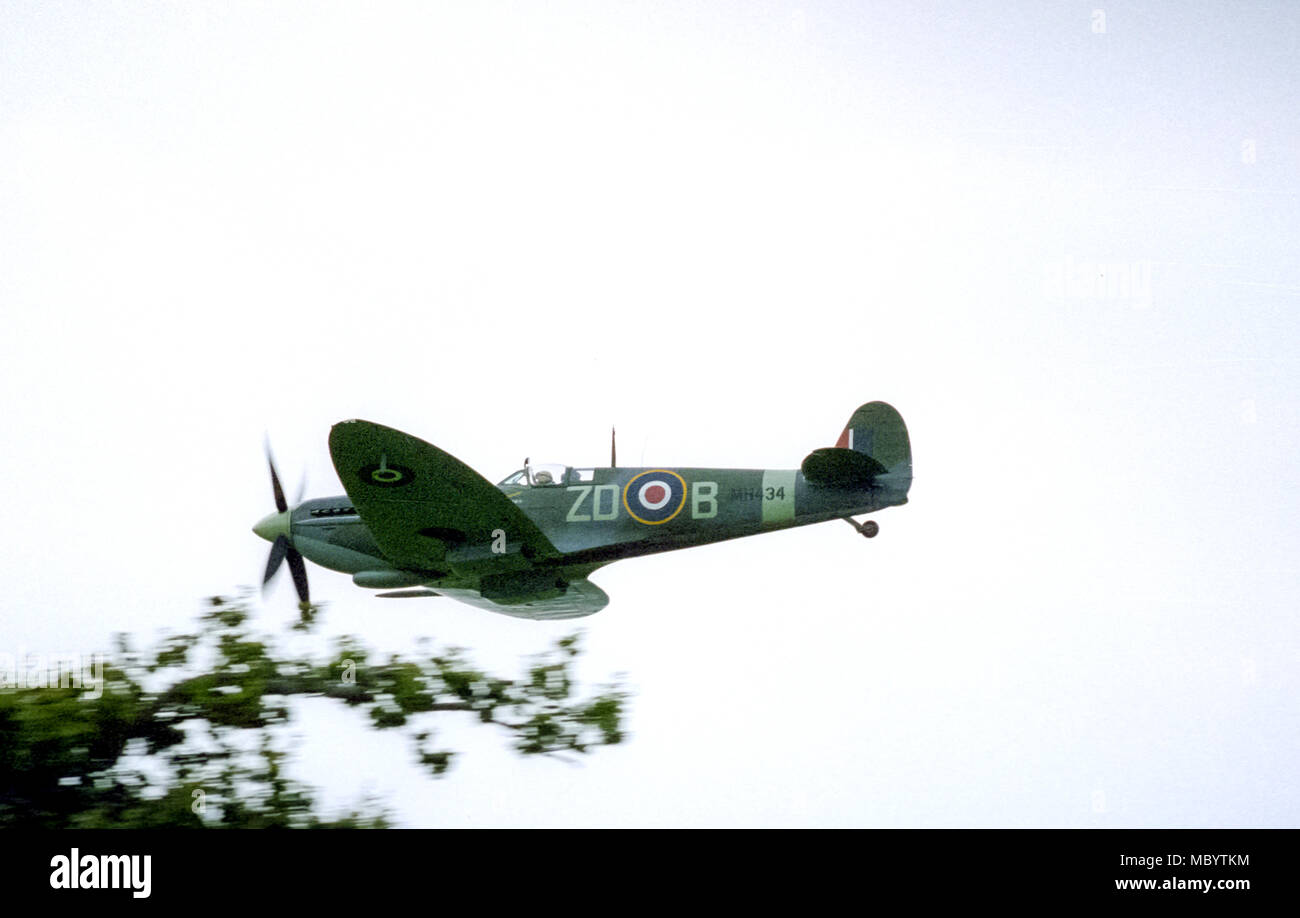 Daredevil Spitfire pilot flying at a charity cricket match at Goodwood ...