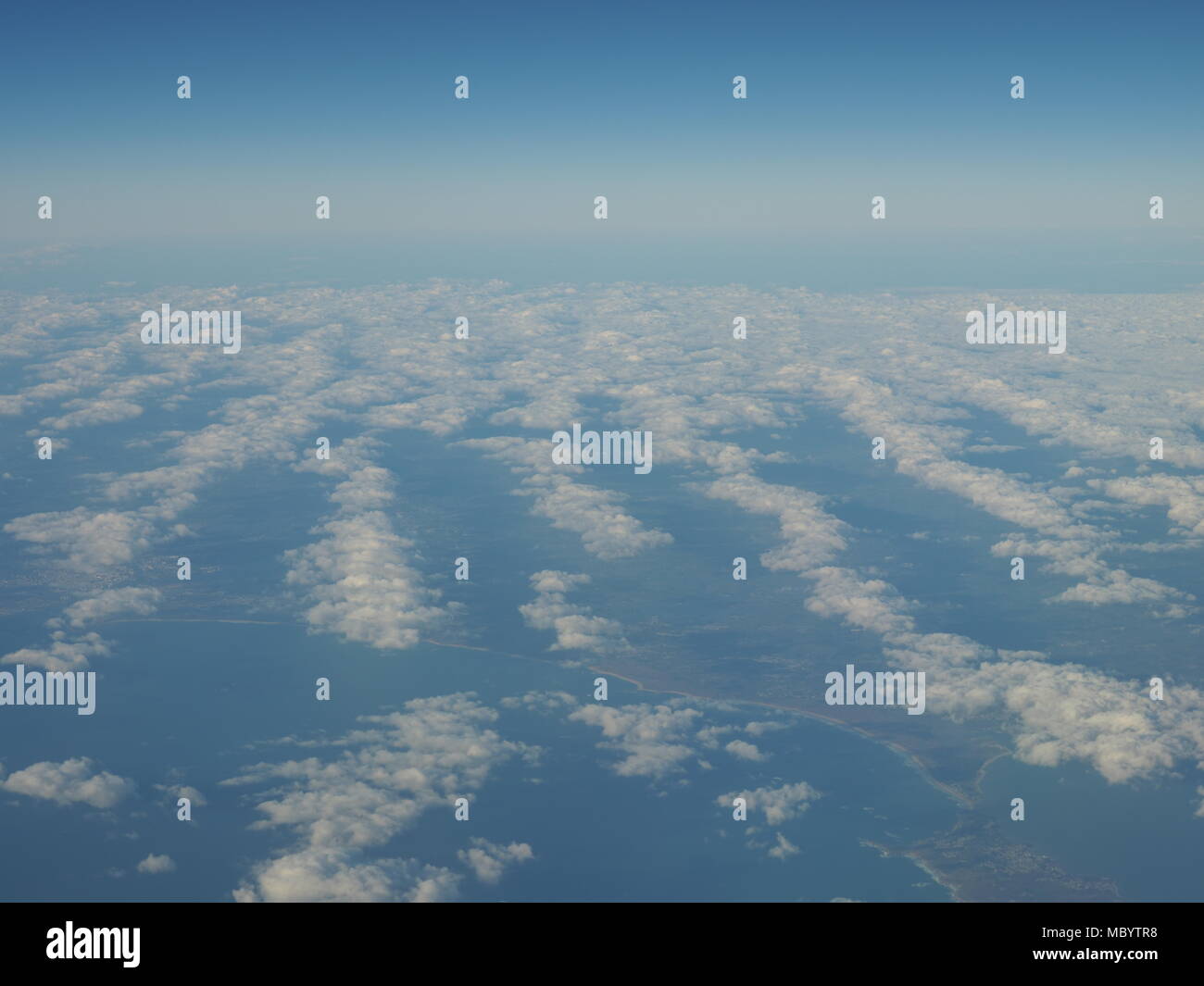 Beauty scenery of panoramic landscapes of blue sky and cloud as seen ...