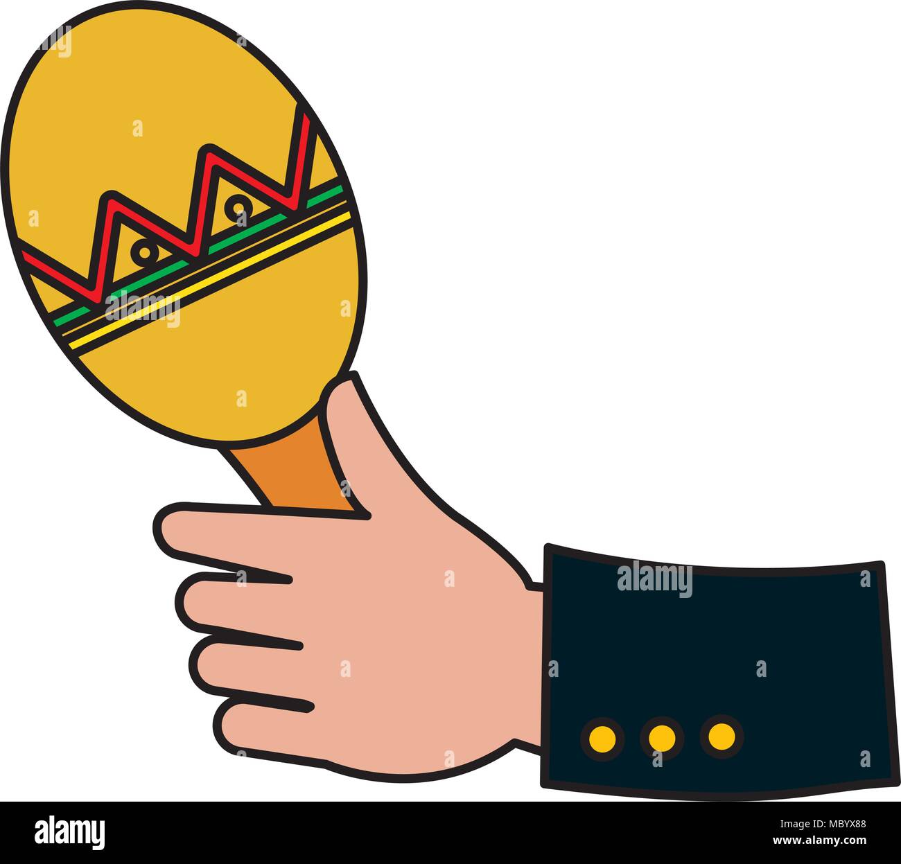 hand with maracas tropical instrument icon Stock Vector Image & Art - Alamy