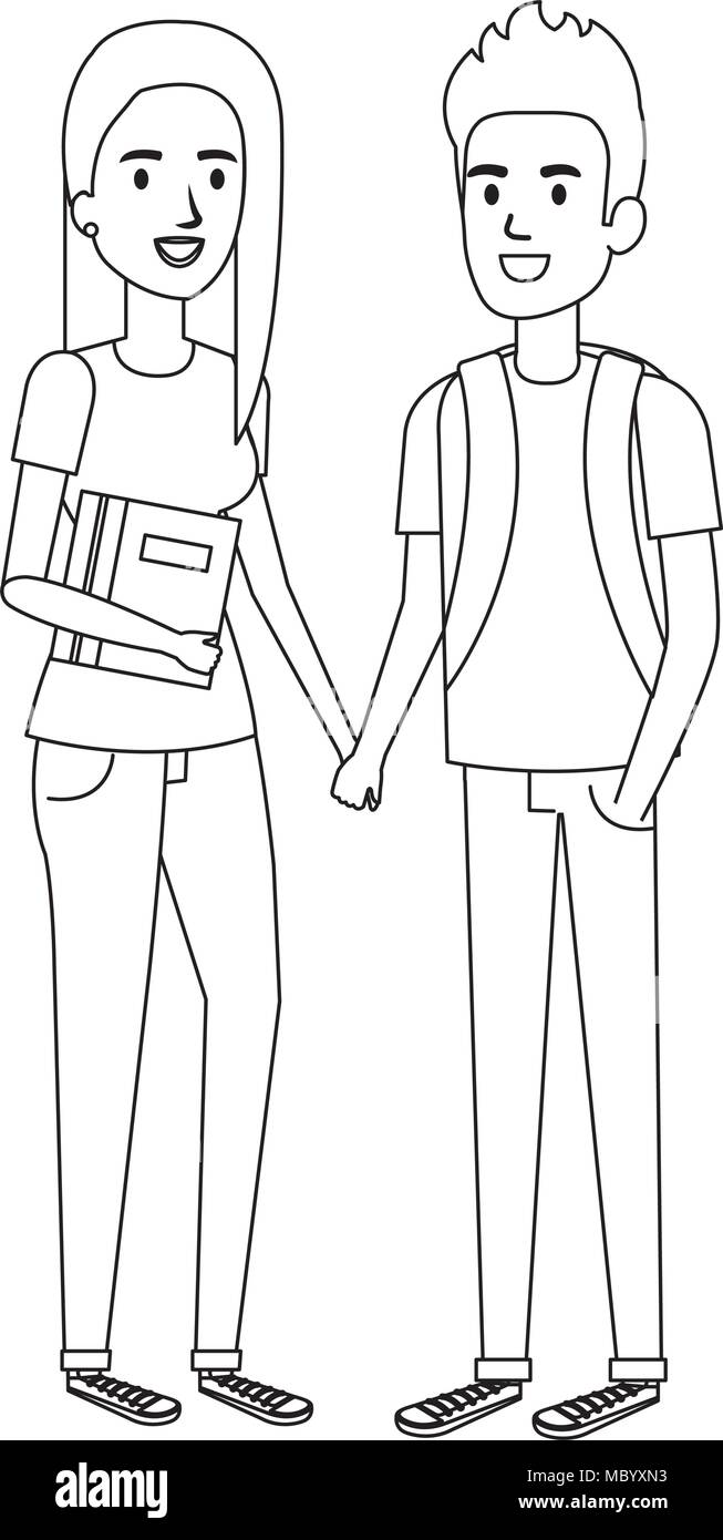 couple of students characters Stock Vector Image & Art - Alamy