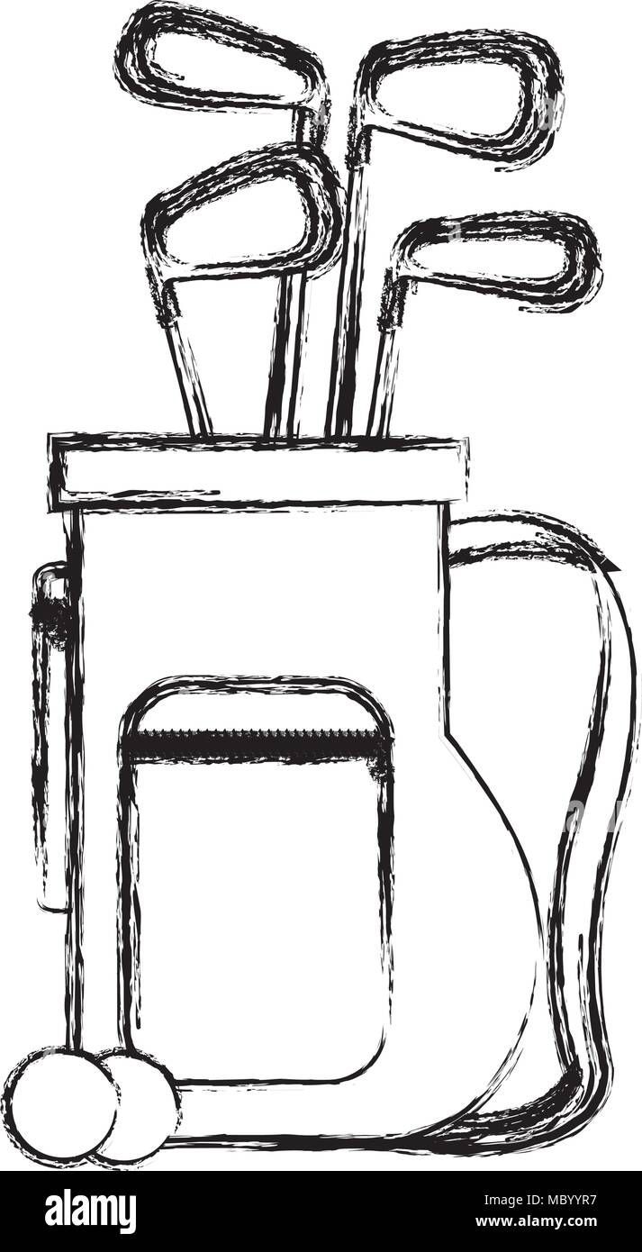 grunge professional sport golf bats inside bag Stock Vector Image & Art ...