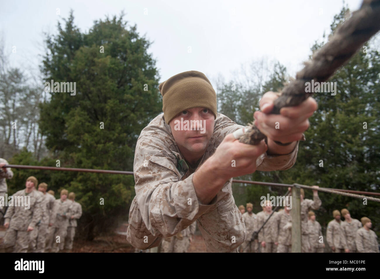 U.S. Marine Corps officer candidates get introduced to the obstacle ...