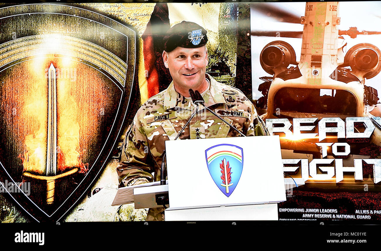 Lt. Gen. Christopher G. Cavoli accepted the U.S. Army Europe colors and ...