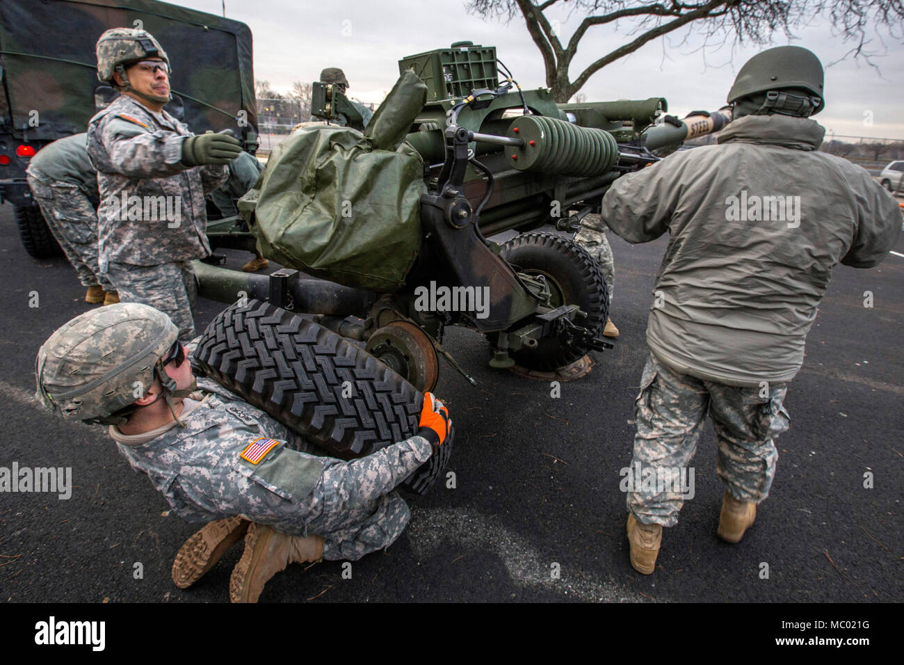 U.S. Army Soldiers with A Battery, 3-112th Field Artillery, New Jersey Army National Guard ...