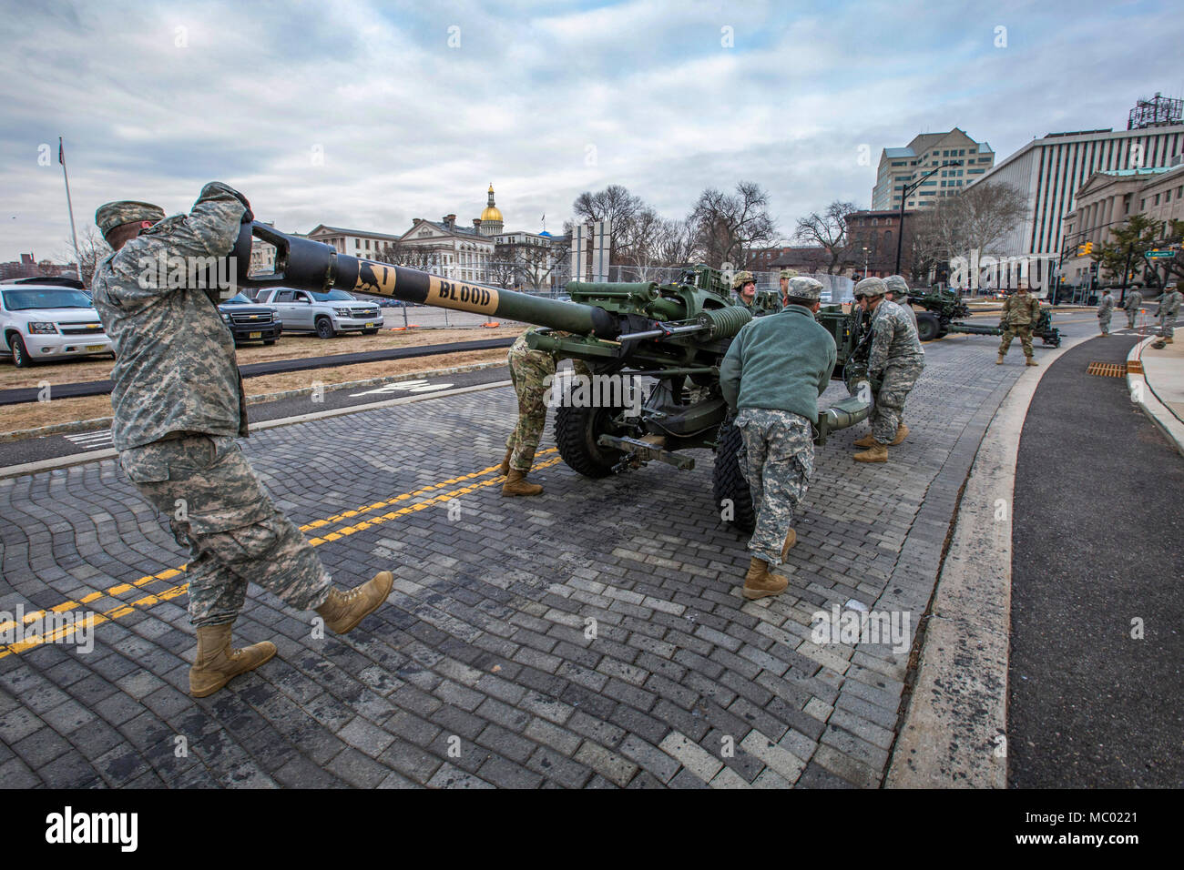 U.S. Army Soldiers with A Battery, 3-112th Field Artillery, New Jersey Army National Guard ...