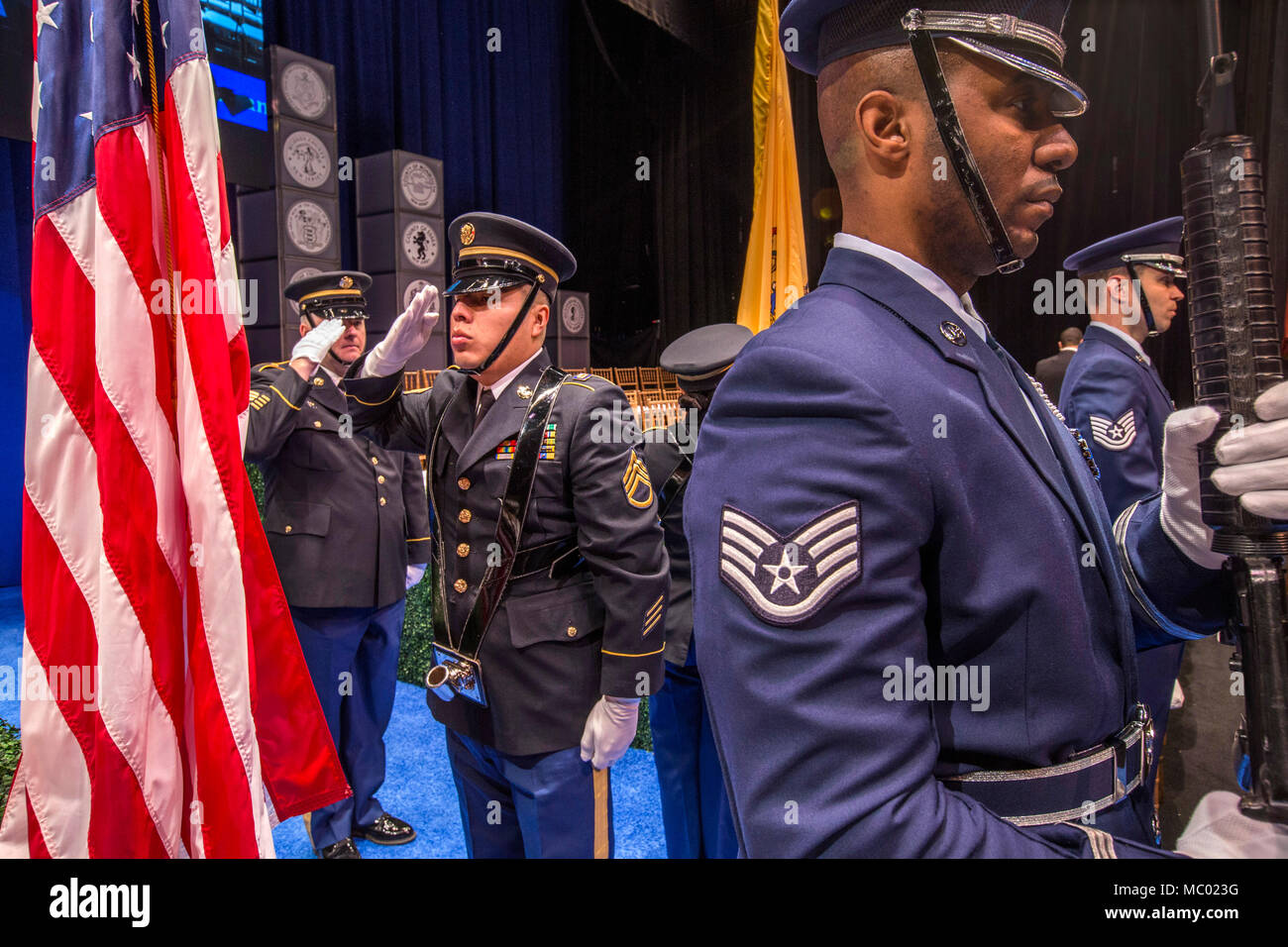 New Jersey National Guard Honor Guard members Staff Sgt. Vaughn Price ...