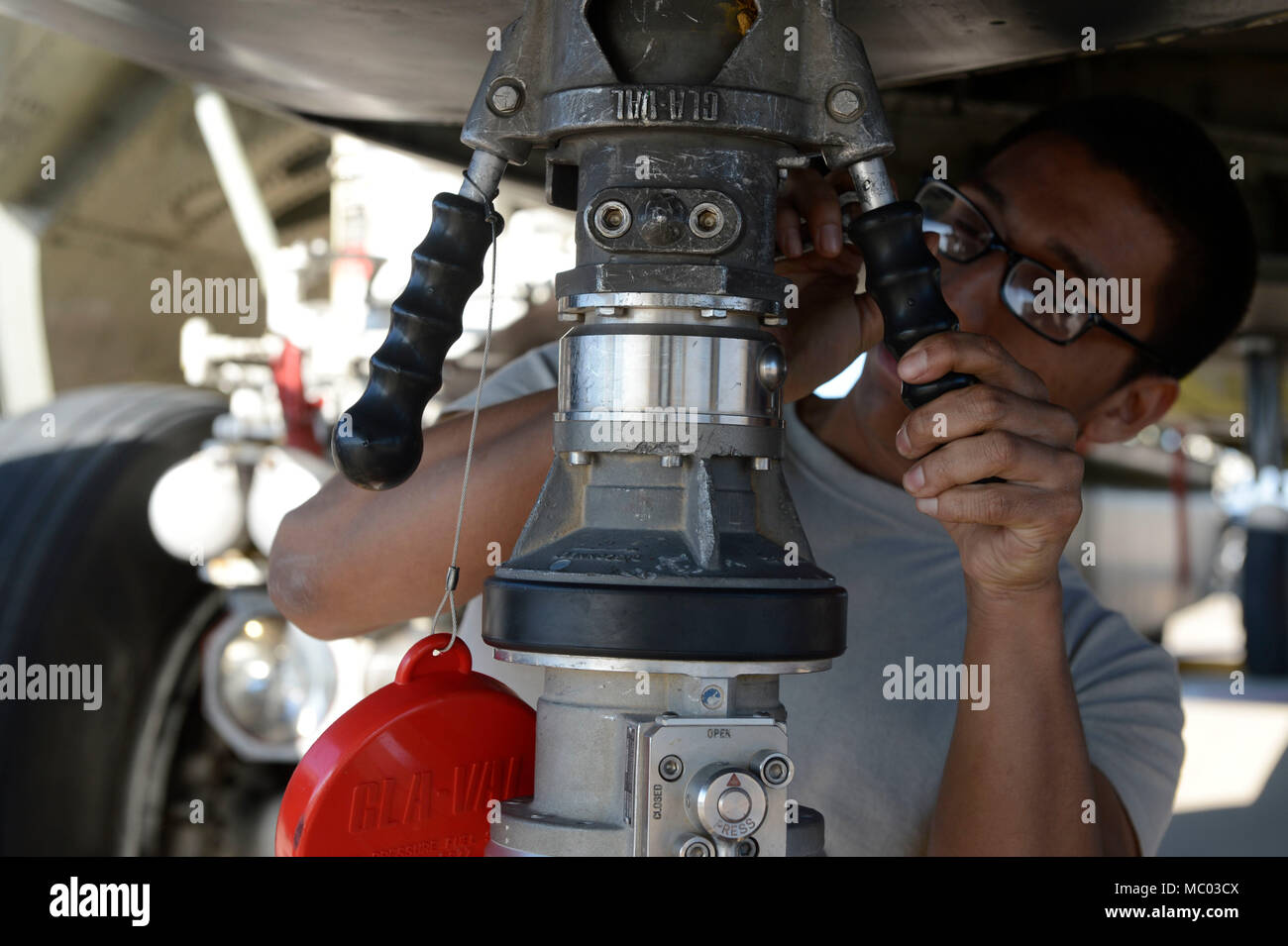 Senior Airman Aaron Sampayan, assigned to the 23rd Expeditionary Bomb ...