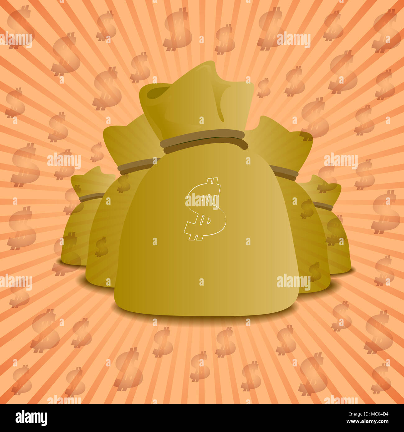 Vector present bags of money show a success Stock Photo - Alamy