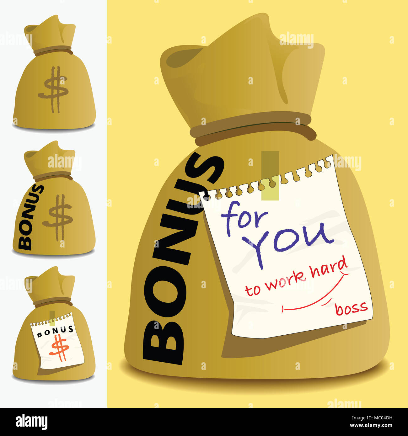 The picture shows money bag bonus, present sprit object to another ...