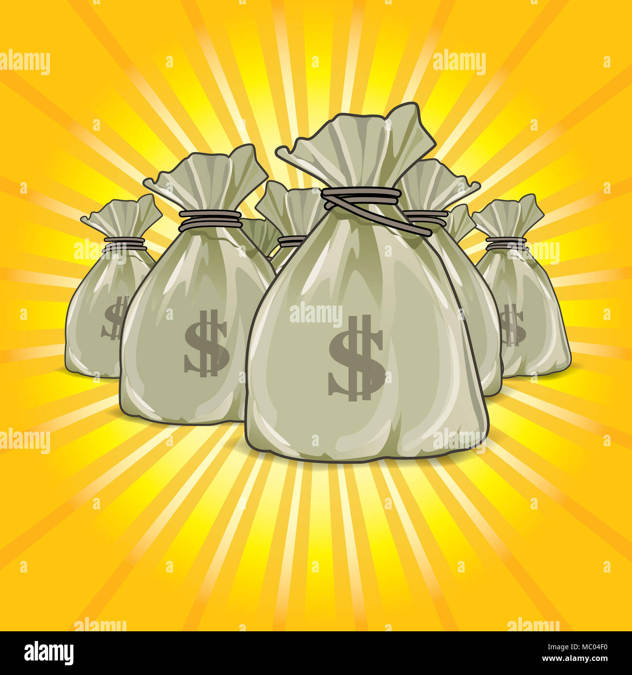 Vector bags of money show a success Stock Photo - Alamy