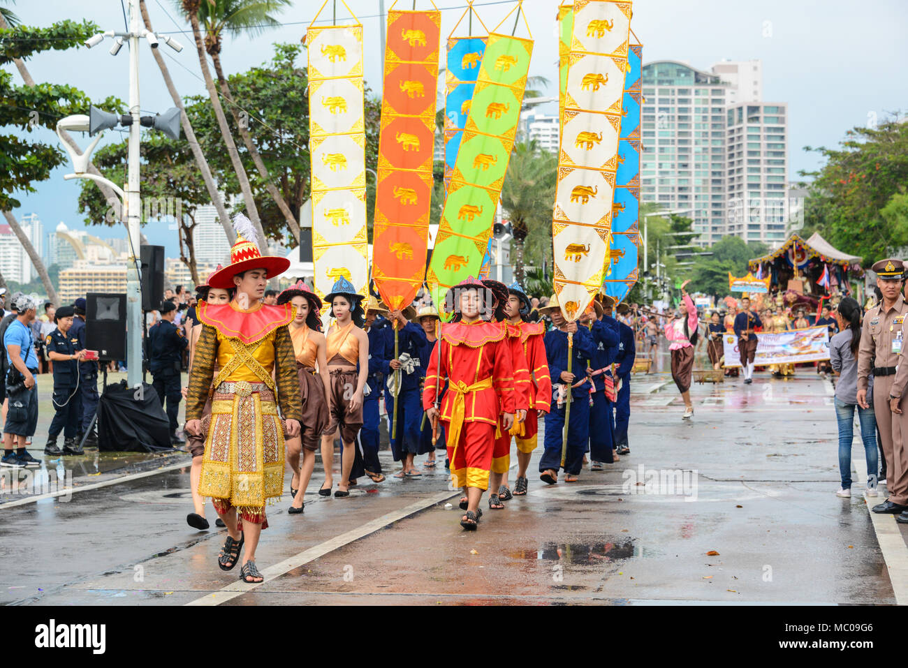 Pattaya, Thailand - November 19, 2017: Pattaya Elephant Village parade ...
