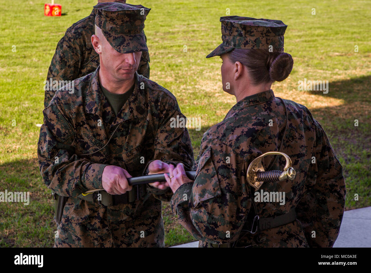 Sgt. Maj. David A. Wilson, off-going sergeant major for I Marine ...