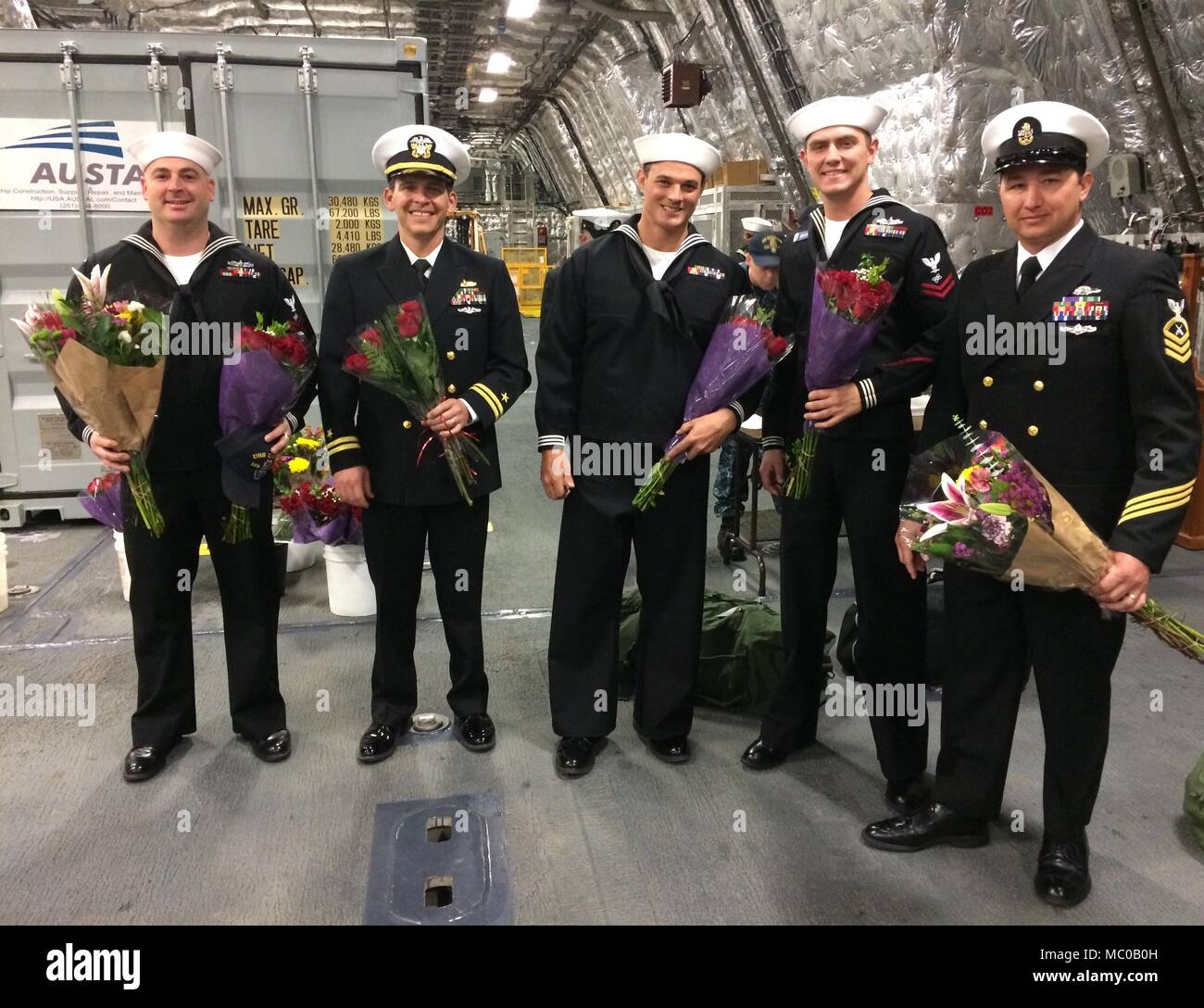 180119-N-BL450-471 SAN DIEGO (Jan. 19, 2018) Sailors assigned to the ...