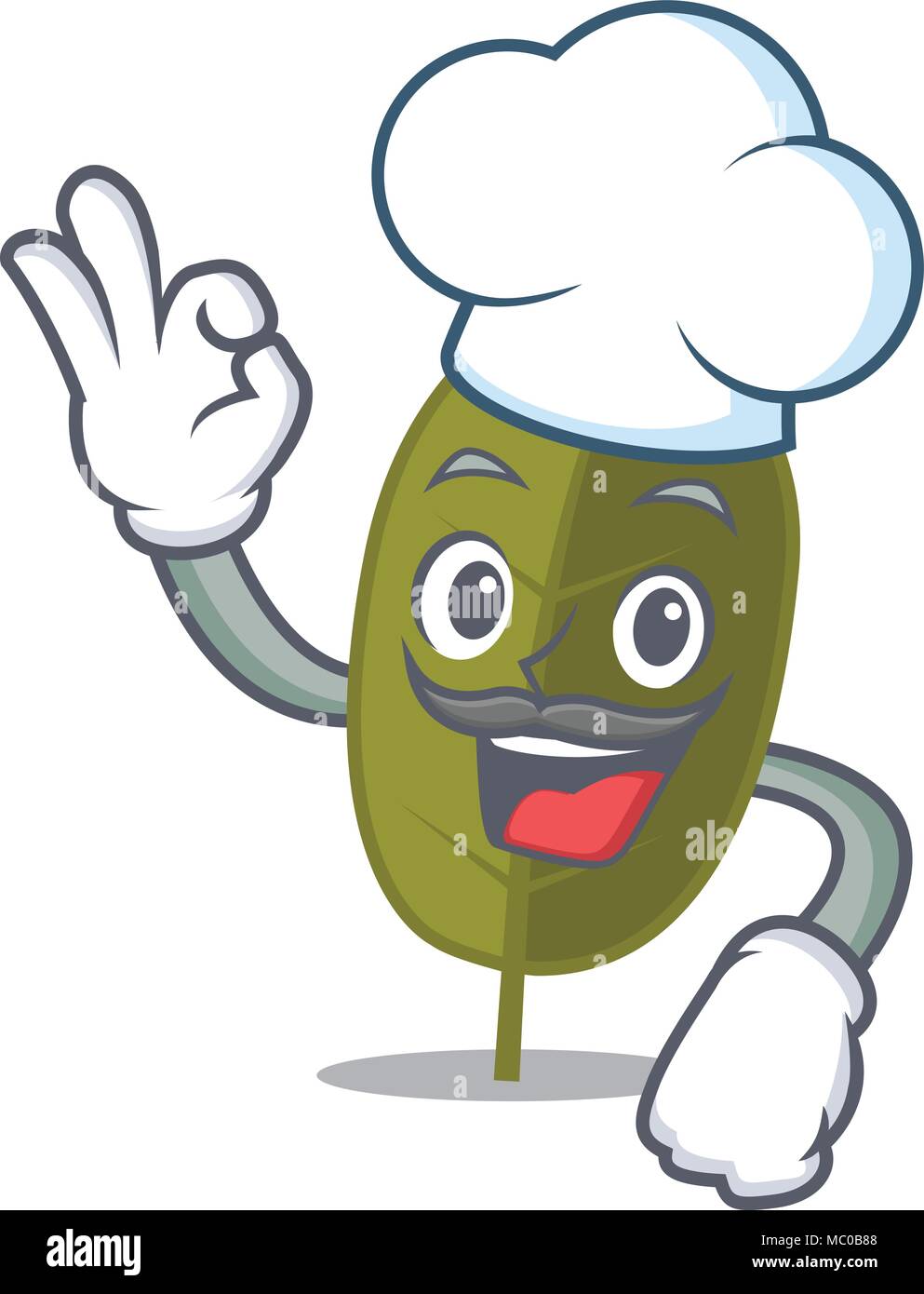 Chef bay leaf character cartoon vector illustration Stock Vector Image ...